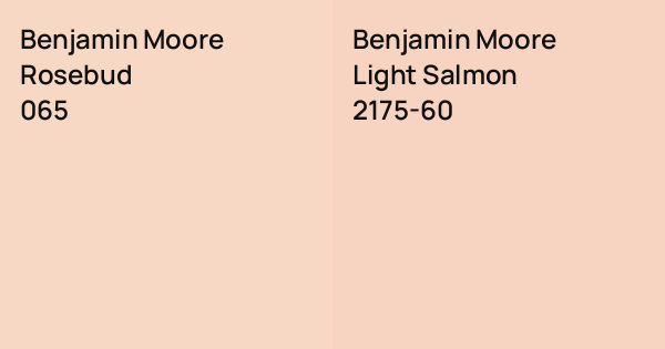 Benjamin Moore Rosebud vs. Benjamin Moore Light Salmon comparison