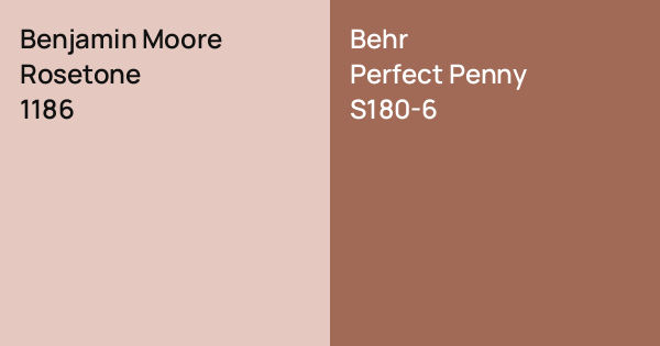 Benjamin Moore Rosetone vs. Behr Perfect Penny comparison