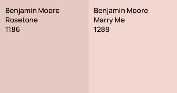 Benjamin Moore Rosetone vs. Benjamin Moore Marry Me comparison