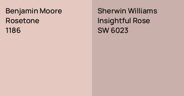 Benjamin Moore Rosetone vs. Sherwin Williams Insightful Rose comparison