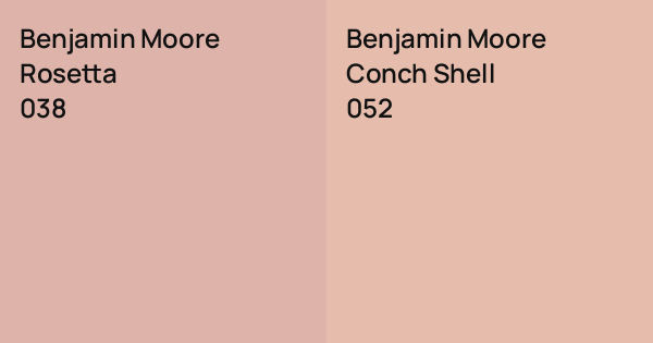 Benjamin Moore Rosetta vs. Benjamin Moore Conch Shell comparison
