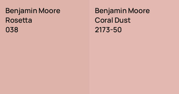 Benjamin Moore Rosetta vs. Benjamin Moore Coral Dust comparison