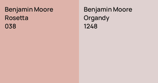 Benjamin Moore Rosetta vs. Benjamin Moore Organdy comparison