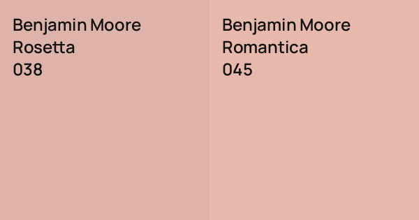 Benjamin Moore Rosetta vs. Benjamin Moore Romantica comparison