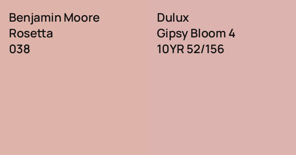 Benjamin Moore Rosetta vs. Dulux Gipsy Bloom 4 comparison