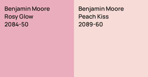 Benjamin Moore Rosy Glow vs. Benjamin Moore Peach Kiss comparison