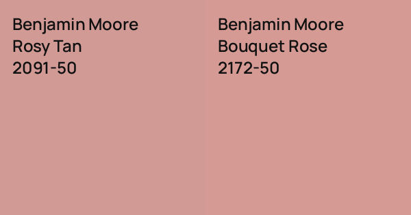 Benjamin Moore Rosy Tan vs. Benjamin Moore Bouquet Rose comparison
