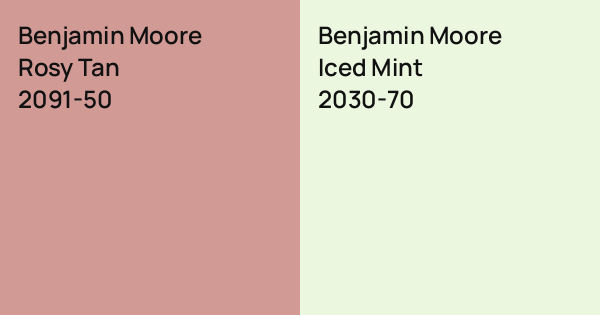 Benjamin Moore Rosy Tan vs. Benjamin Moore Iced Mint comparison