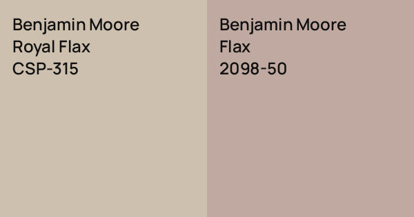 Benjamin Moore Royal Flax vs. Benjamin Moore Flax comparison