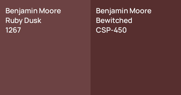 Benjamin Moore Ruby Dusk vs. Benjamin Moore Bewitched comparison