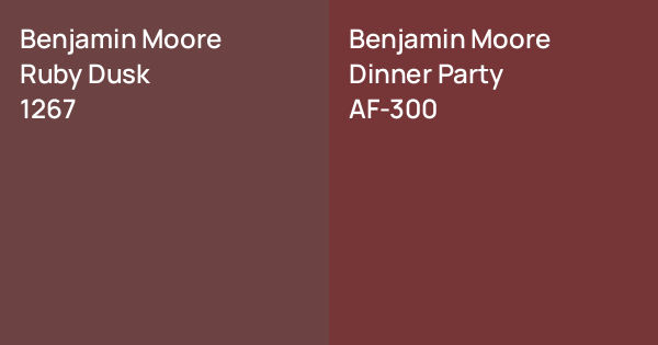 Benjamin Moore Ruby Dusk vs. Benjamin Moore Dinner Party comparison