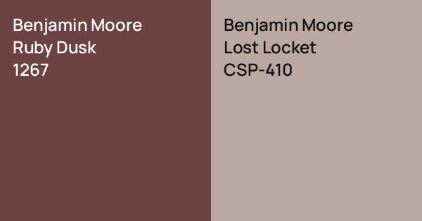 Benjamin Moore Ruby Dusk vs. Benjamin Moore Lost Locket comparison