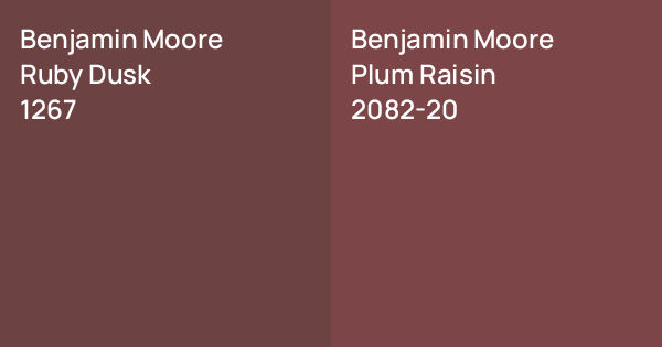 Benjamin Moore Ruby Dusk vs. Benjamin Moore Plum Raisin comparison