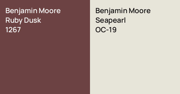 Benjamin Moore Ruby Dusk vs. Benjamin Moore Seapearl comparison