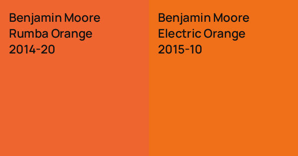 Benjamin Moore Rumba Orange vs. Benjamin Moore Electric Orange comparison