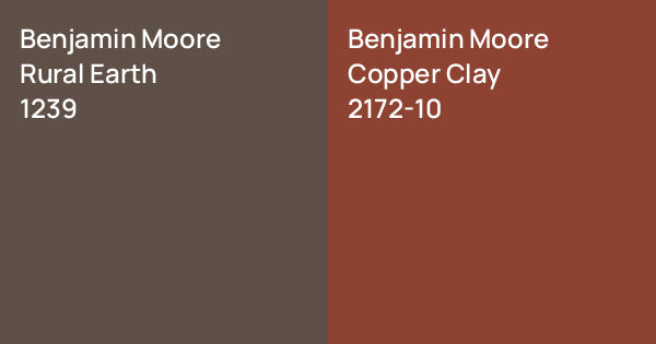 Benjamin Moore Rural Earth vs. Benjamin Moore Copper Clay comparison
