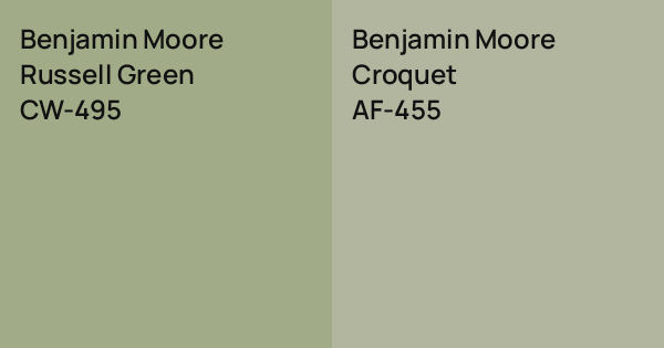 Benjamin Moore Russell Green vs. Benjamin Moore Croquet comparison