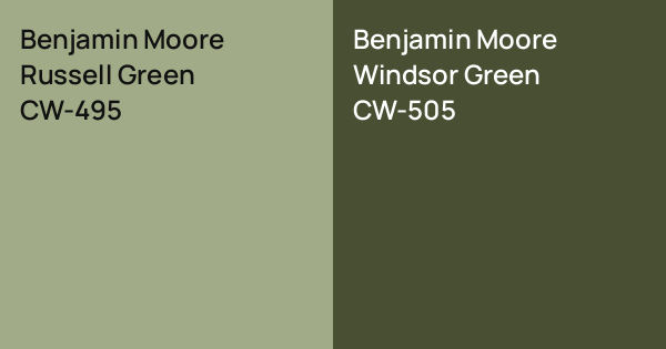 Benjamin Moore Russell Green vs. Benjamin Moore Windsor Green comparison