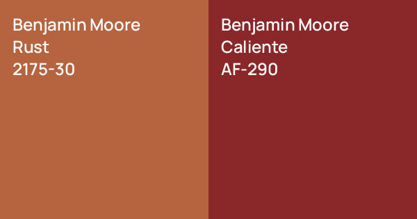 Benjamin Moore Rust vs. Benjamin Moore Caliente comparison
