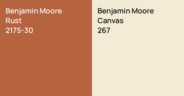 Benjamin Moore Rust vs. Benjamin Moore Canvas comparison