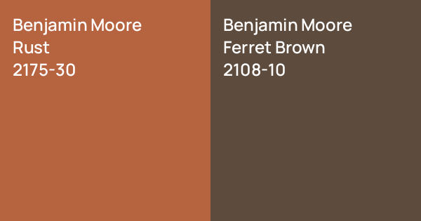 Benjamin Moore Rust vs. Benjamin Moore Ferret Brown comparison