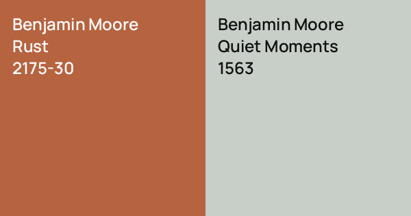 Benjamin Moore Rust vs. Benjamin Moore Quiet Moments comparison