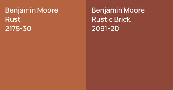 Benjamin Moore Rust vs. Benjamin Moore Rustic Brick comparison