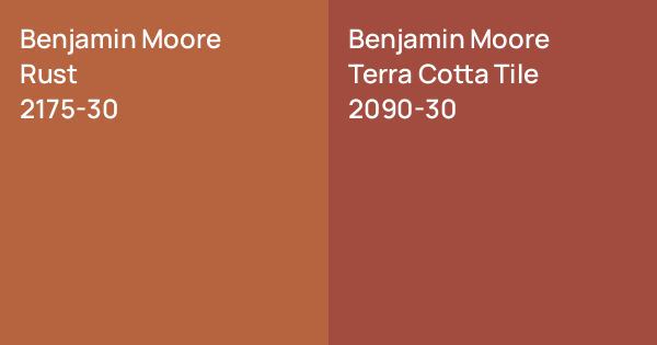 Benjamin Moore Rust vs. Benjamin Moore Terra Cotta Tile comparison