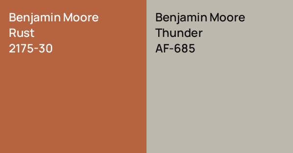 Benjamin Moore Rust vs. Benjamin Moore Thunder comparison