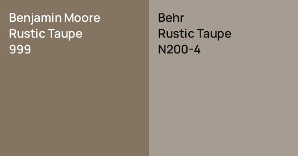Benjamin Moore Rustic Taupe vs. Behr Rustic Taupe comparison
