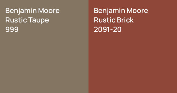 Benjamin Moore Rustic Taupe vs. Benjamin Moore Rustic Brick comparison