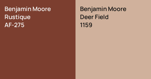Benjamin Moore Rustique vs. Benjamin Moore Deer Field comparison