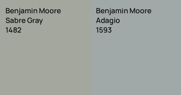 Benjamin Moore Sabre Gray vs. Benjamin Moore Adagio comparison