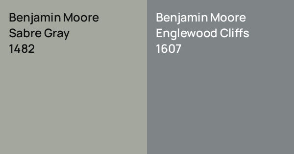 Benjamin Moore Sabre Gray vs. Benjamin Moore Englewood Cliffs comparison