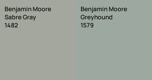 Benjamin Moore Sabre Gray vs. Benjamin Moore Greyhound comparison