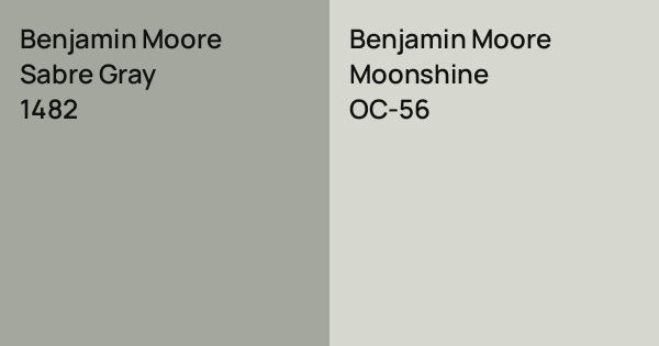 Benjamin Moore Sabre Gray vs. Benjamin Moore Moonshine comparison