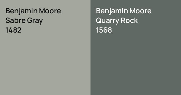 Benjamin Moore Sabre Gray vs. Benjamin Moore Quarry Rock comparison