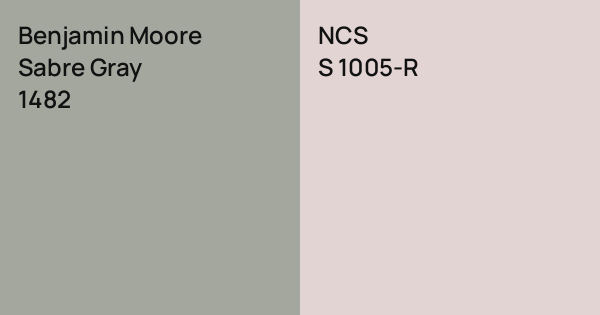 Benjamin Moore Sabre Gray vs. NCS S 1005-R comparison