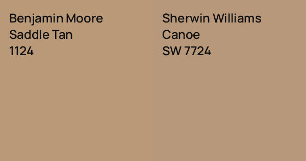 Benjamin Moore Saddle Tan vs. Sherwin Williams Canoe comparison