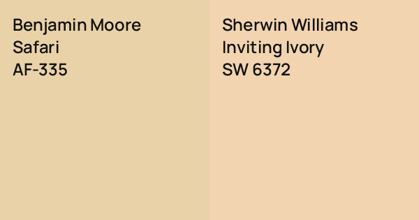 Benjamin Moore Safari vs. Sherwin Williams Inviting Ivory comparison