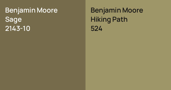 Benjamin Moore Sage vs. Benjamin Moore Hiking Path comparison