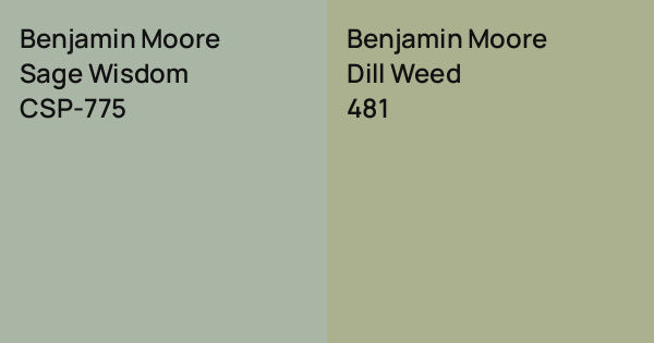 Benjamin Moore Sage Wisdom vs. Benjamin Moore Dill Weed comparison