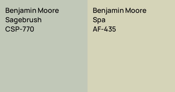 Benjamin Moore Sagebrush vs. Benjamin Moore Spa comparison