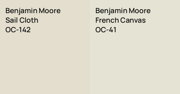 Benjamin Moore Sail Cloth vs. Benjamin Moore French Canvas comparison