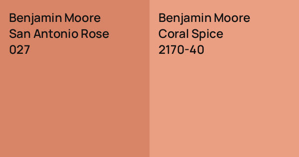 Benjamin Moore San Antonio Rose vs. Benjamin Moore Coral Spice comparison