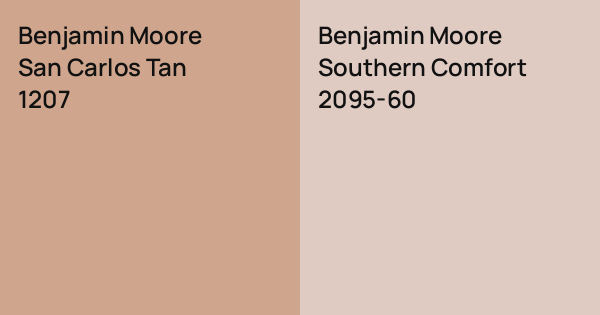 Benjamin Moore San Carlos Tan vs. Benjamin Moore Southern Comfort ...
