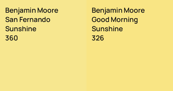 Benjamin Moore San Fernando Sunshine vs. Benjamin Moore Good Morning ...