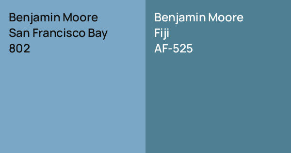 Benjamin Moore San Francisco Bay vs. Benjamin Moore Fiji comparison