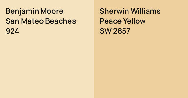 Benjamin Moore San Mateo Beaches vs. Sherwin Williams Peace Yellow ...