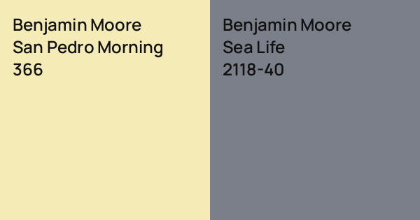 Benjamin Moore San Pedro Morning vs. Benjamin Moore Sea Life comparison